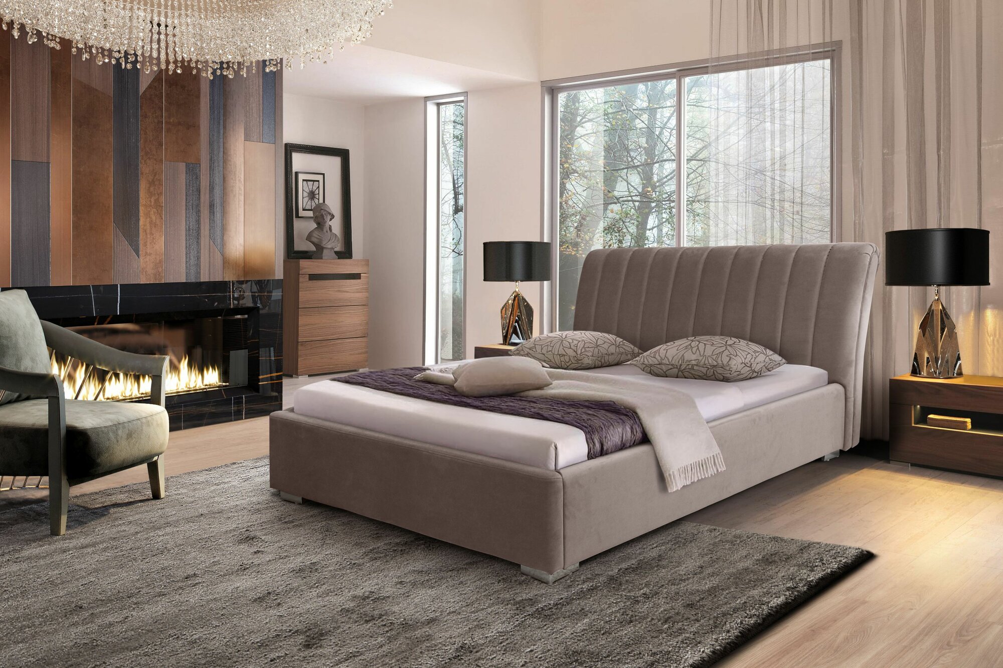 Кровать с подъемным механизмом "Джулия 2", 160х200 см (Velutto 06)