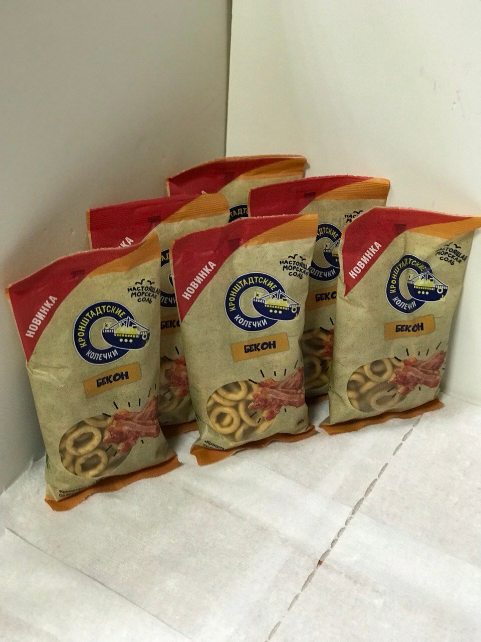 Сушки Невская Сушка "Кронштадские Колечки", с беконом, без сахара, 80г