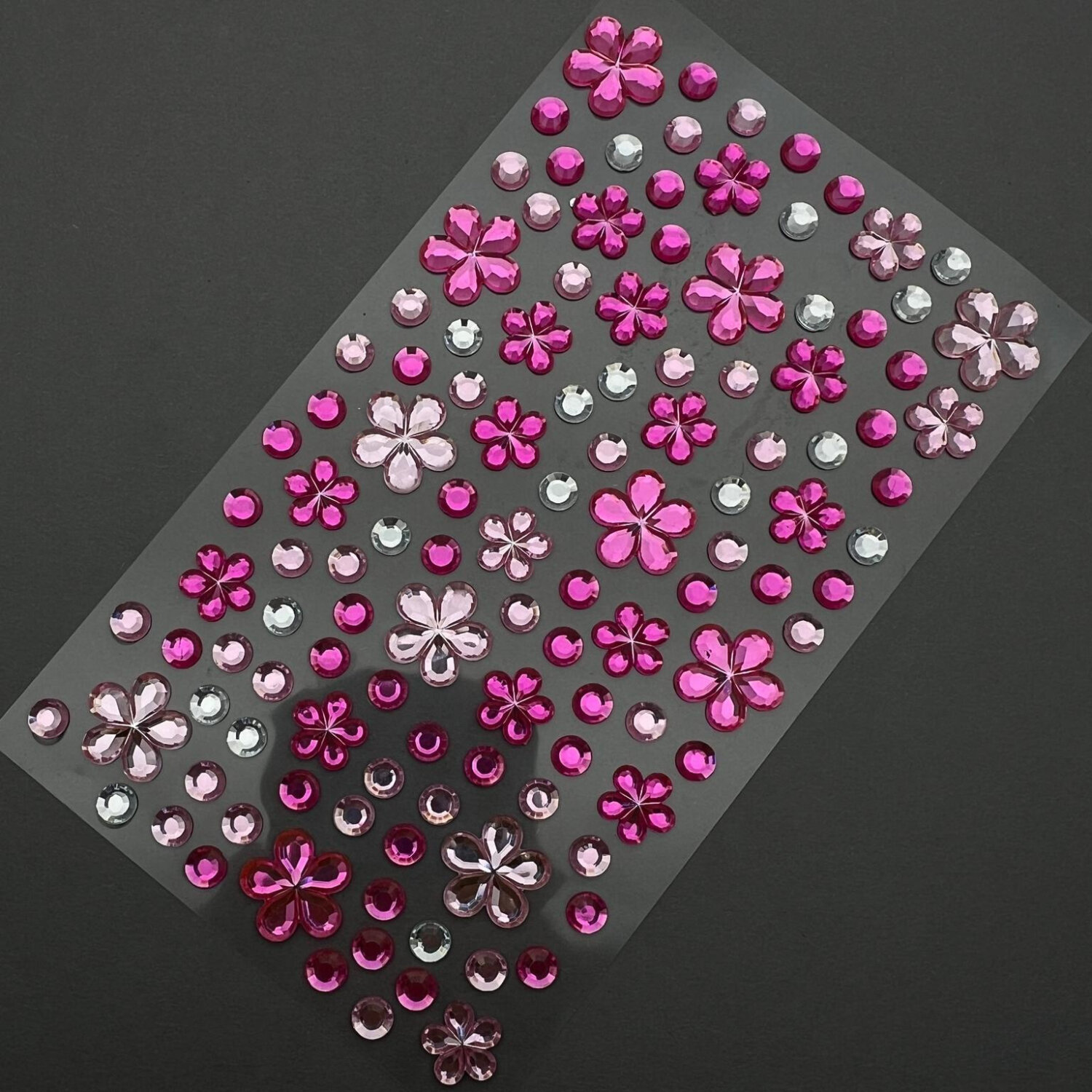 Стразы на клеевой основе Zoo Nail Art микс с цветочками №1840 розовые