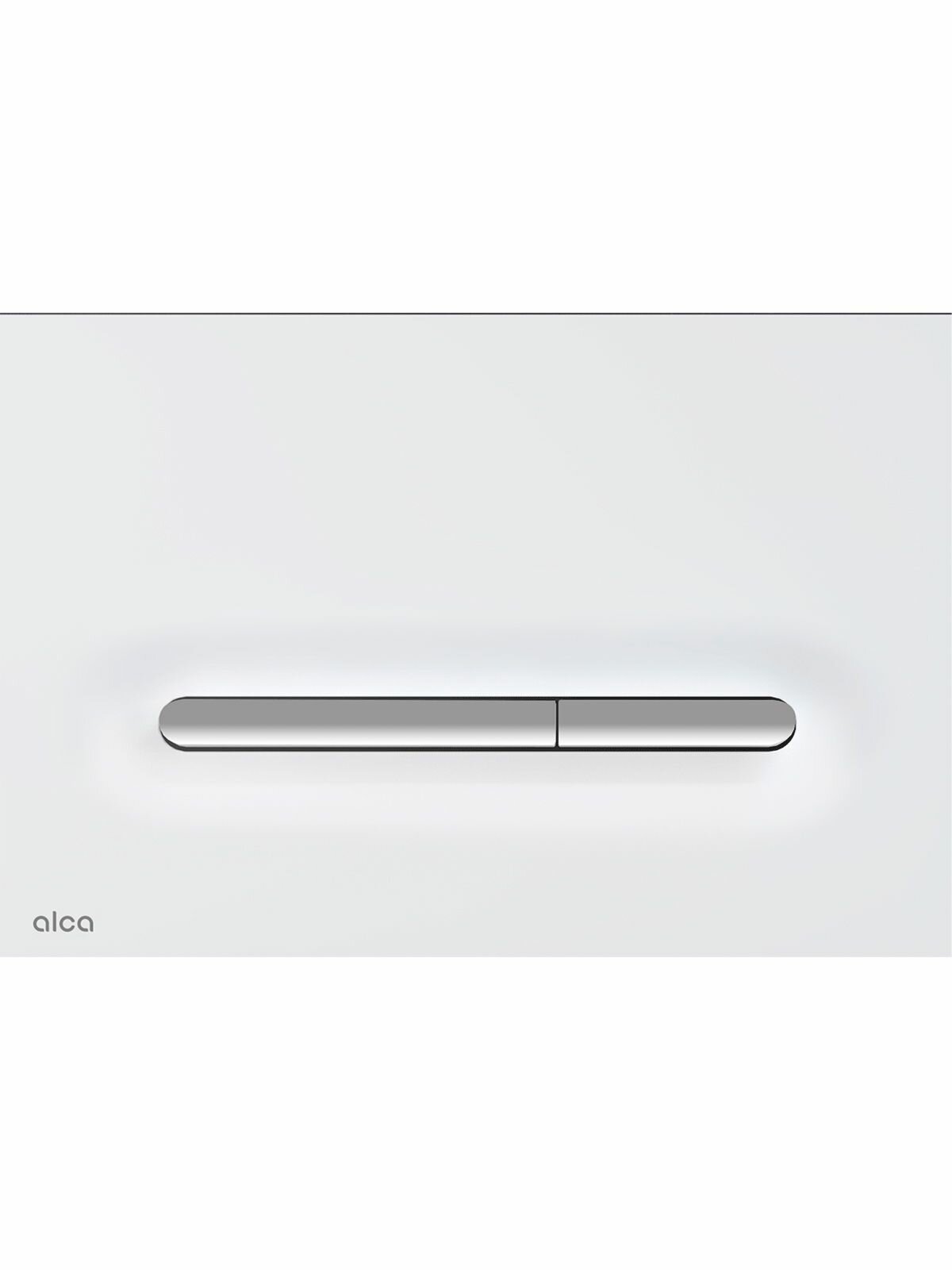 Кнопка управления ALCAPLAST Linka M1876-1 для скрытых систем инсталляции, белый мат./хром глянец