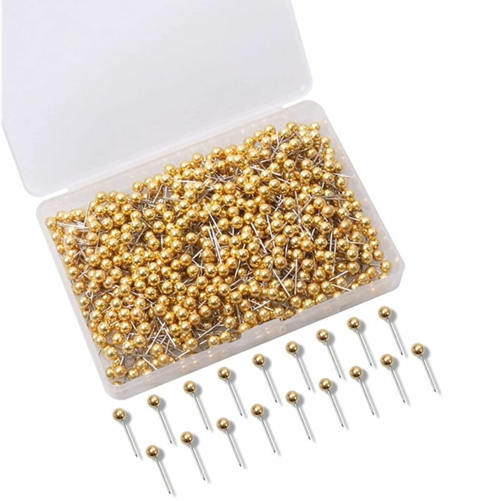 Металлические булавки для карты и ткани, золотой цвет