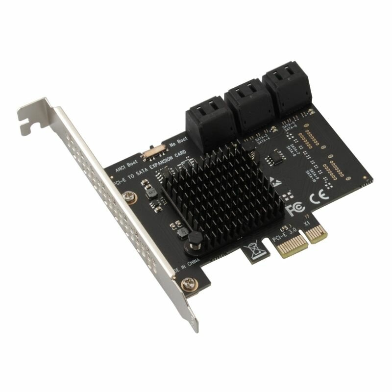 Адаптер PCIE, 6 портов PCI-Express X1 карта расширения SATA 3.0, высокоскоростная дополнительная поддержка Гбит/с, PCI-E X4 X8 X16
