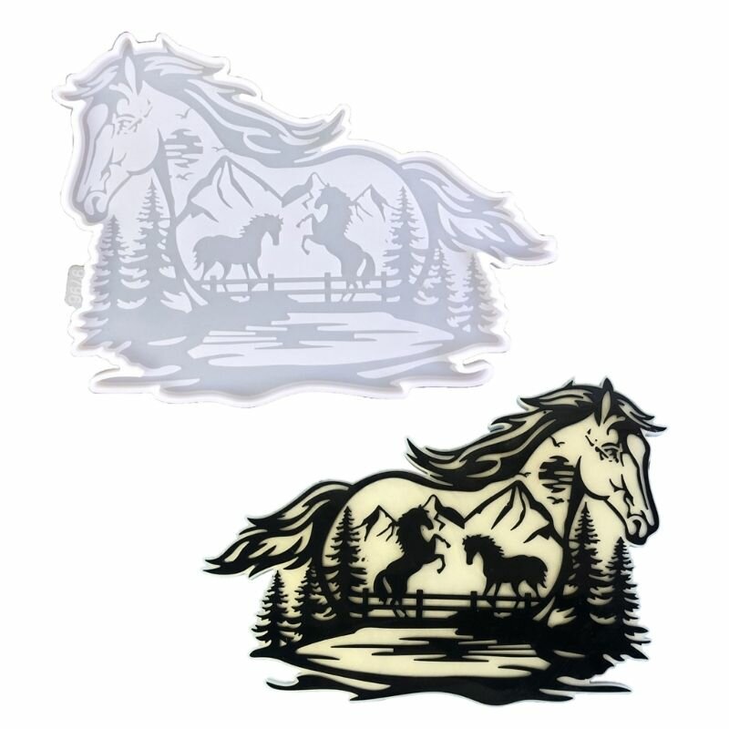 Красивая силиконовая форма для украшения стен в форме лошади, индивидуальный декор, изготовление смолы, идеальный подарок любителей DIY