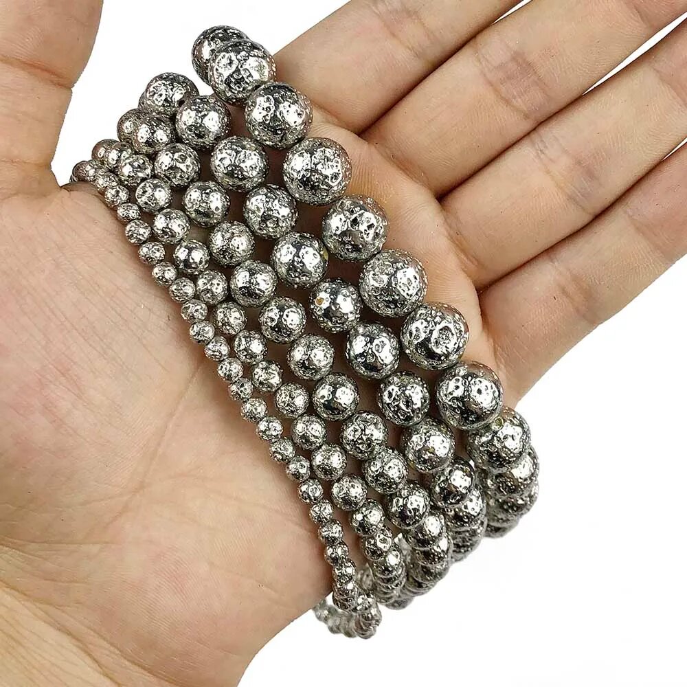 Бусины из гематита JHNBY Серебряный, 6mm 58pcs, White k Gold