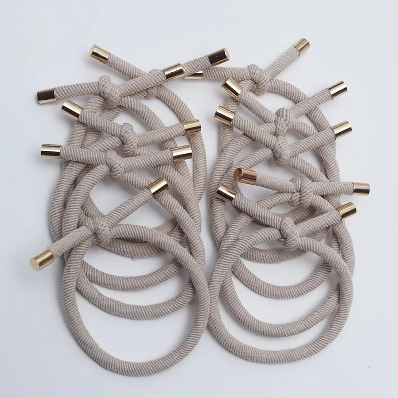 Резинки для волос LINKJNM, золотые, набор из 10 штук Бежевый, Cream 10 pieces