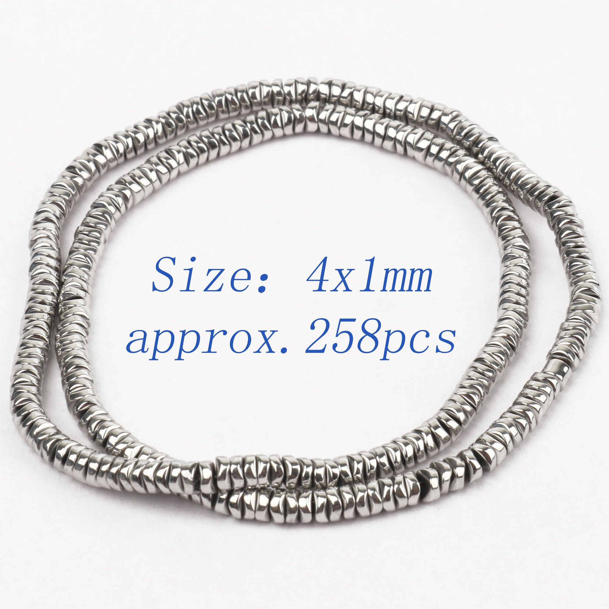 Бусины из гематита с покрытием из белого золота LNMBII 40