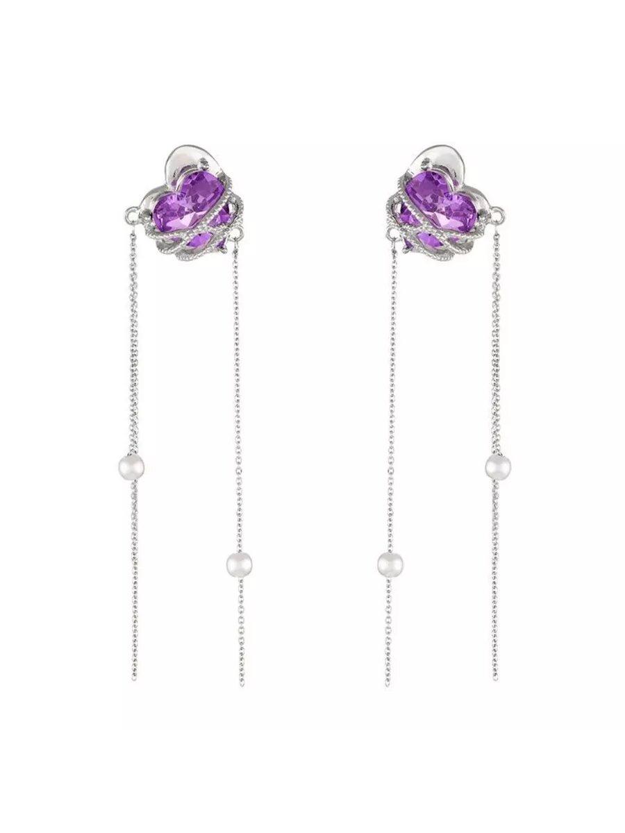 Серьги пусеты, эмаль