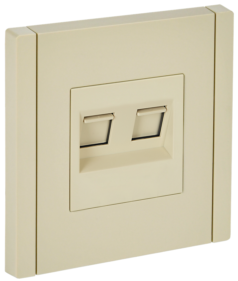 Розетка компьютерная IEK / ИЭК FORTE&PIANO FP433 2хRJ45 кат.5E, цвет ваниль / электроустановочное оборудование