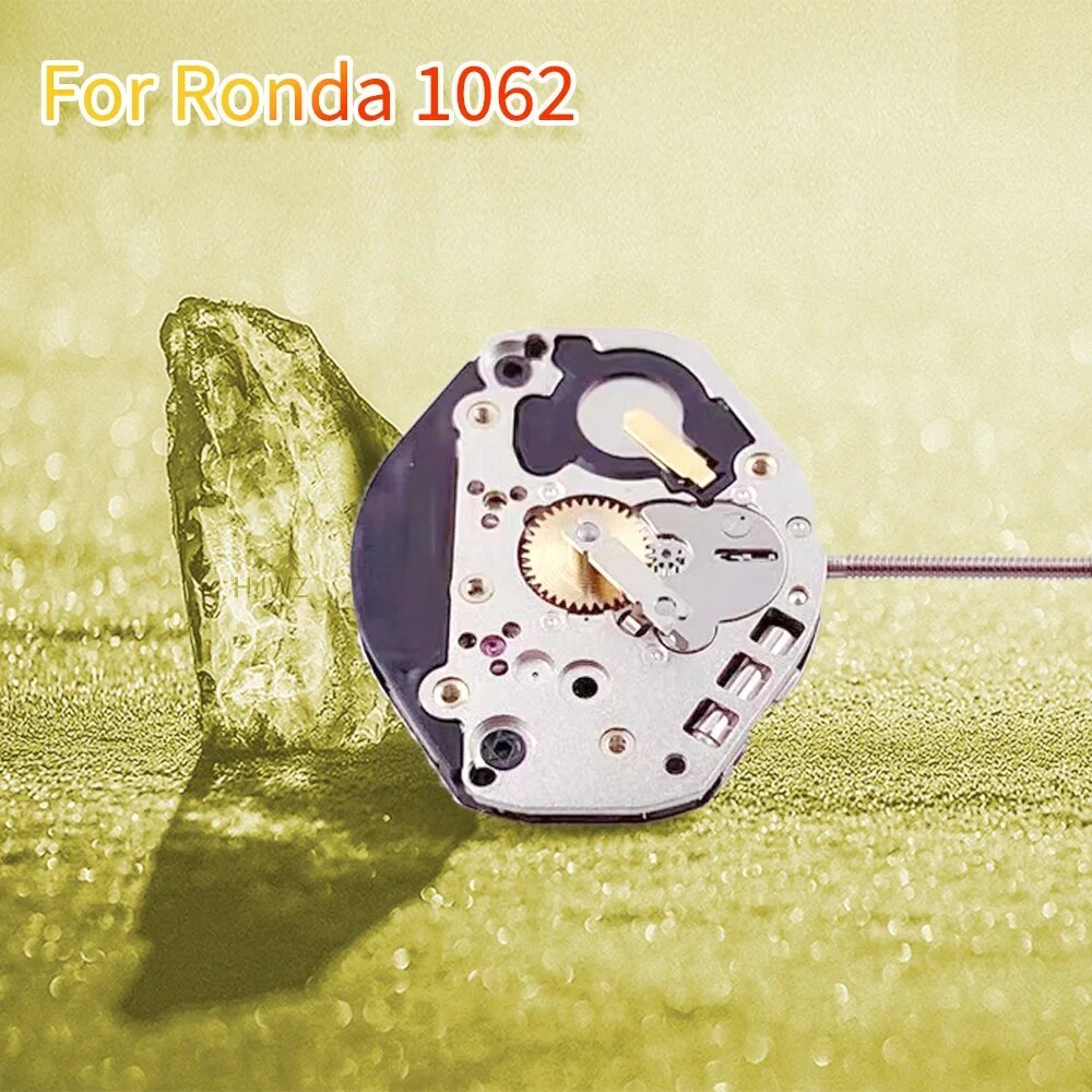 1 шт. кварцевый механизм для часов, 2 стрелки, с батареей и регулировкой стержня для Ronda 1062, инструменты для ремонта часов, запчасти, аксессуары