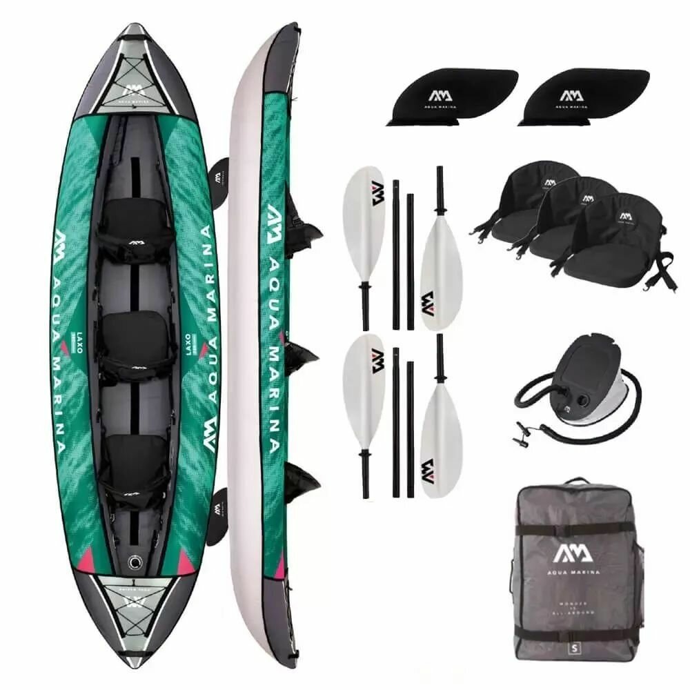 Байдарка Aqua Marina Laxo-380, 3-местная, ПВХ, цвет Laxo-380 S24, ножной насос