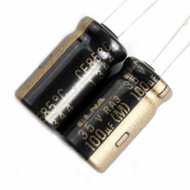 5 шт, ELNA RA3 Аудио HIFI Конденсатор электролитический 35В-100мкФ (100uF-35V, 10x16мм)