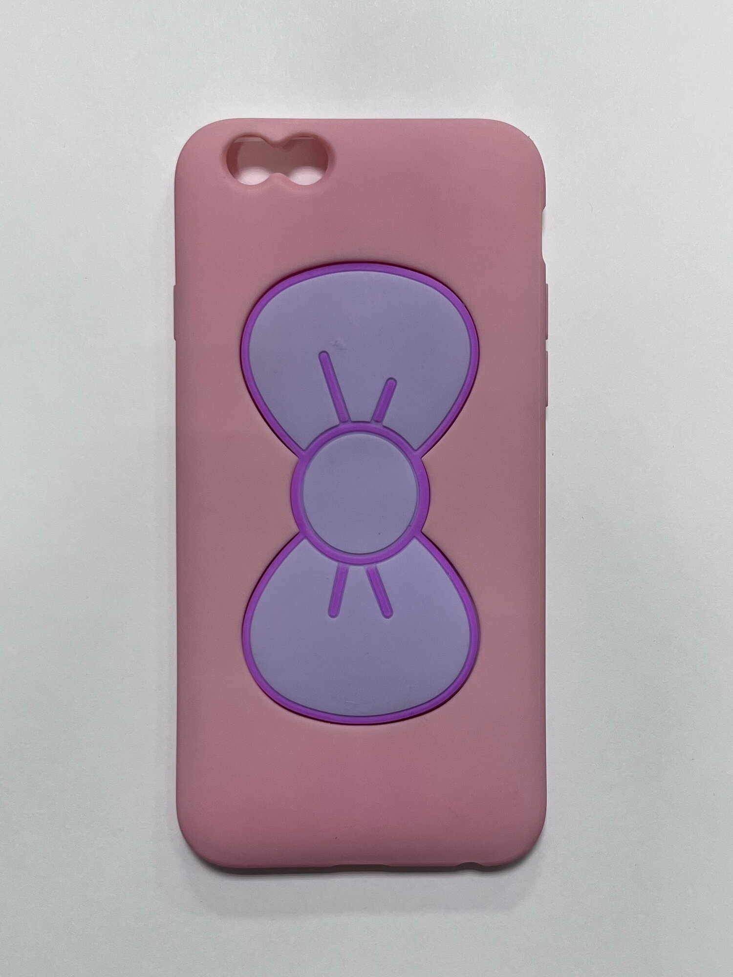 Силиконовый чехол для Apple iPhone 6 / iPhone 6S, цвет розовый с бантиком
