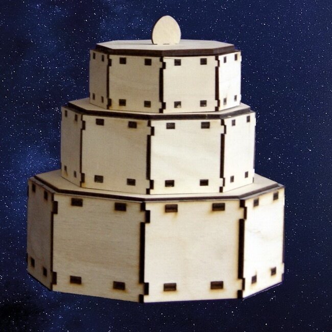 Заготовка для декорирования Созвездие Шкатулка 8 граней, 3 шт, материал фанера