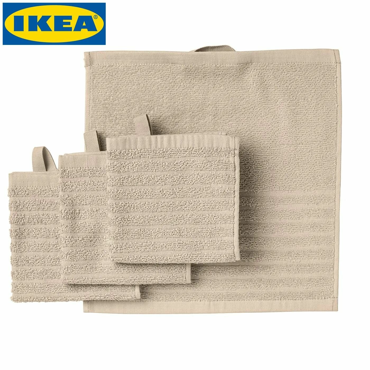 IKEA Набор полотенец для лица, рук или ног vagsjon, Хлопок, 30x30 см, 4 шт.
