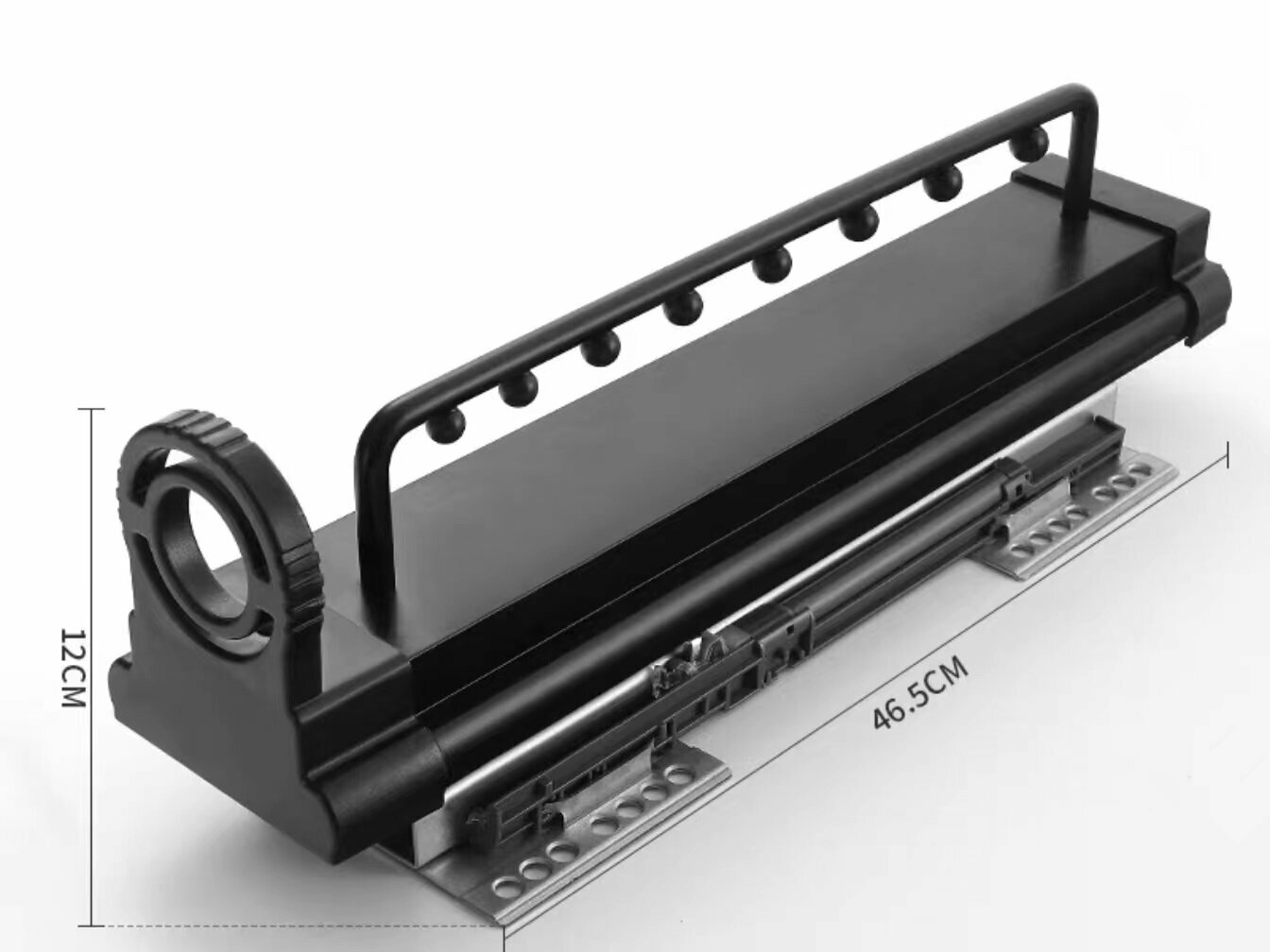 Вешалка выдвижная, для одежды, бесшумная, 46см, с направляющими, 8 бусин