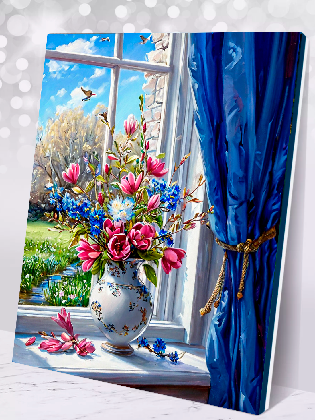 Картина по номерам "Букет магнолии" 40х50 см, хлопковый холст на подрамнике, акрил, Hobby Home