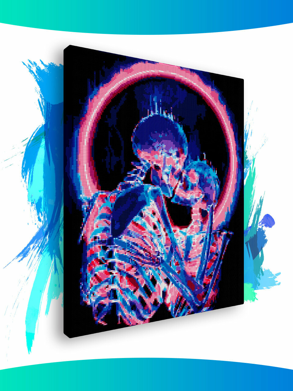 Алмазная мозаика на подрамнике - вышивка Яркая любовь 40 х 50 см