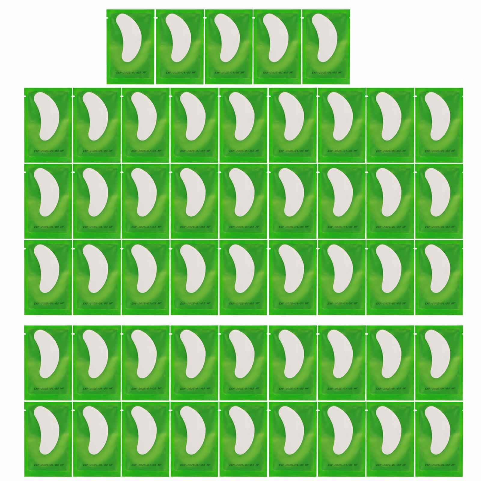 50 пар/комплект, гидрогелевые патчи для наращивания ресниц под глазами, гелевые пластыри, маски, клейкая лента, зеленая