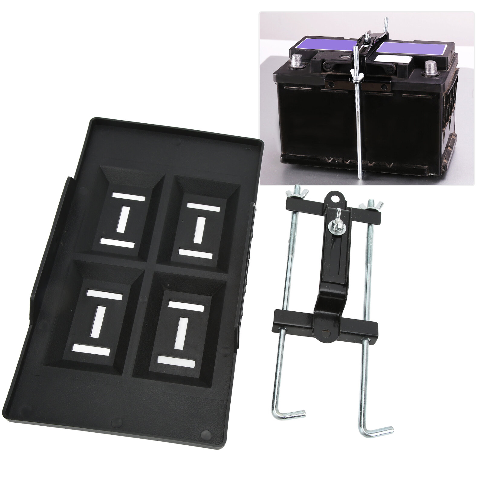 Набор кронштейнов для автомобильного аккумулятора, удерживающий лоток, утопленные слоты, сильная нагрузка для аккумуляторов серии 27, 30, 31 (34 лотка, 27 кронштейнов)