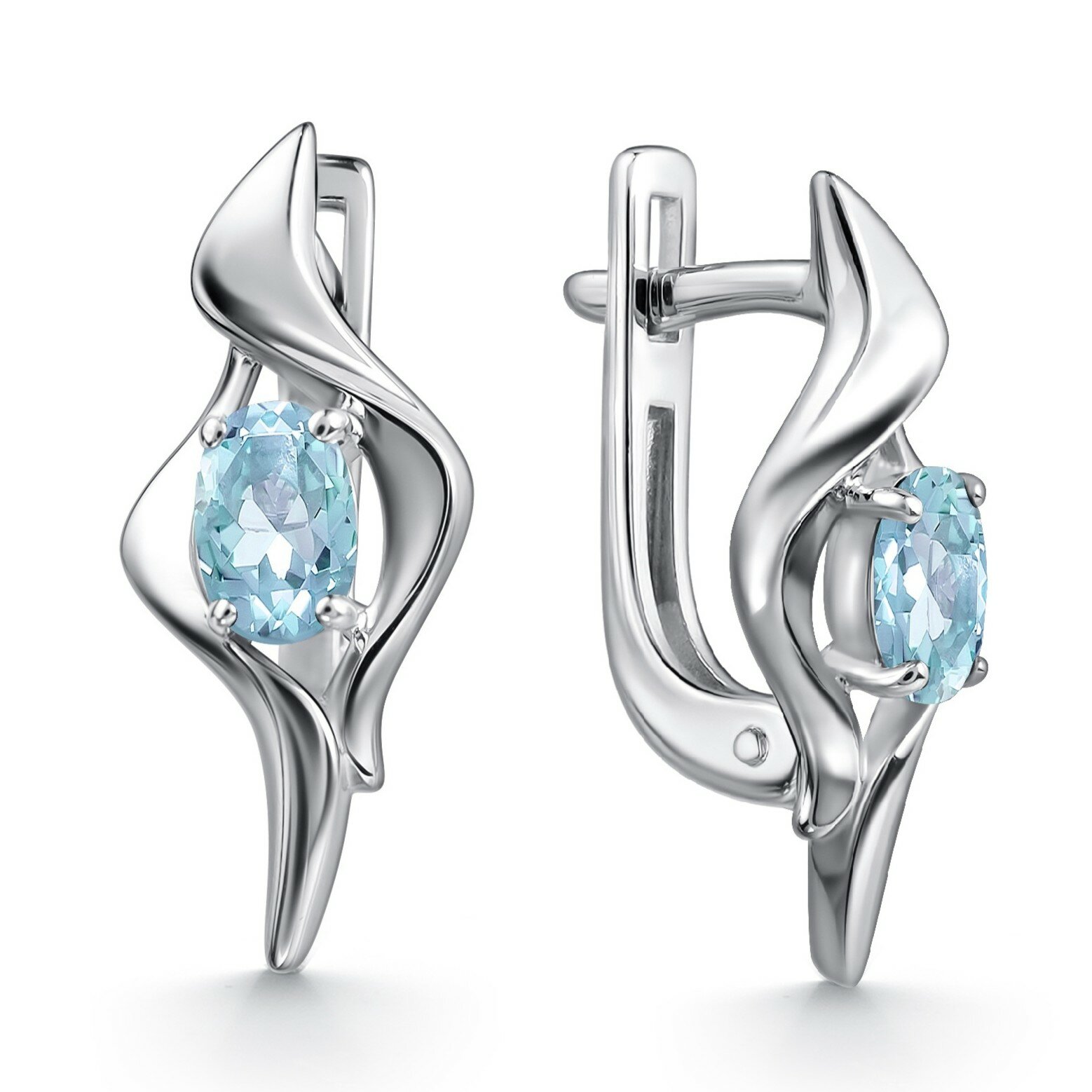 Серьги, серебро, 925 проба, топаз