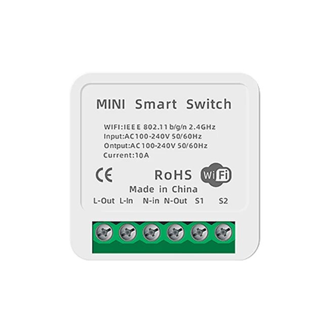 Умный мини-выключатель Hunnesor Wi-Fi 16A