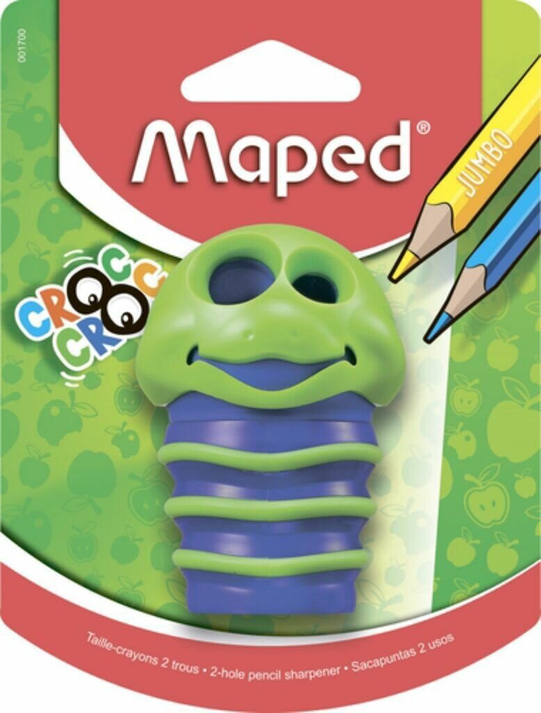 Точилка Maped "Croc", пластик, 2 отверстия, растягивающийся контейнер, блистер