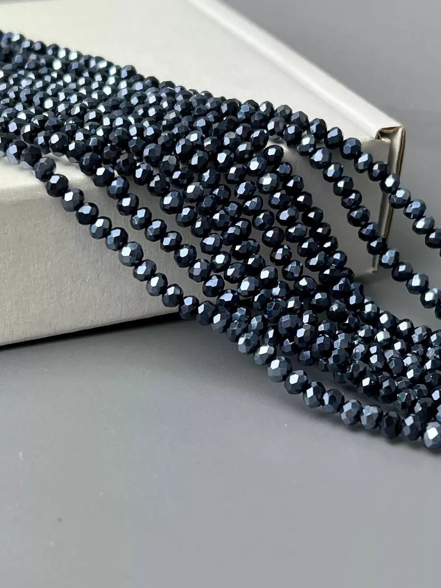 Бусины для рукоделия хрустальные 4 мм 1 нить