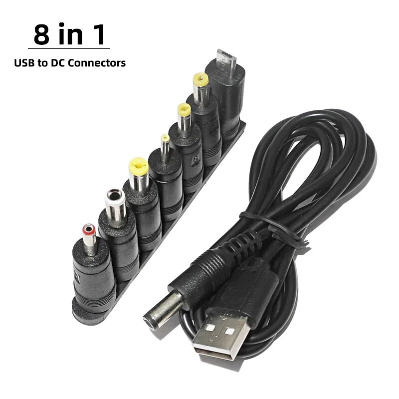 8 в 1 USB-универсальный разъем адаптера питания постоянного тока 5,5X 2,1 мм на 2,5 4,8 4,0 1,7 3,5 1,35 мм Разъем адаптера для зарядки Micro USB