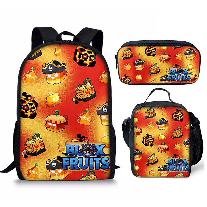 Сумка школьная трех частей / Roblox /с чехлом для карандашей и сумка мессенджер