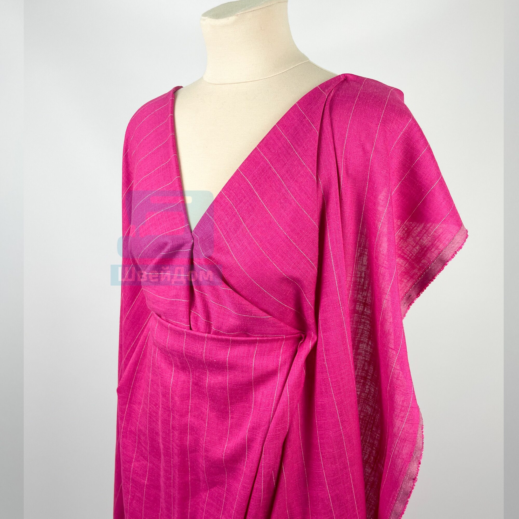 Ткань Лён полоска, 35% лен, 65% вискоза ширина 140 см