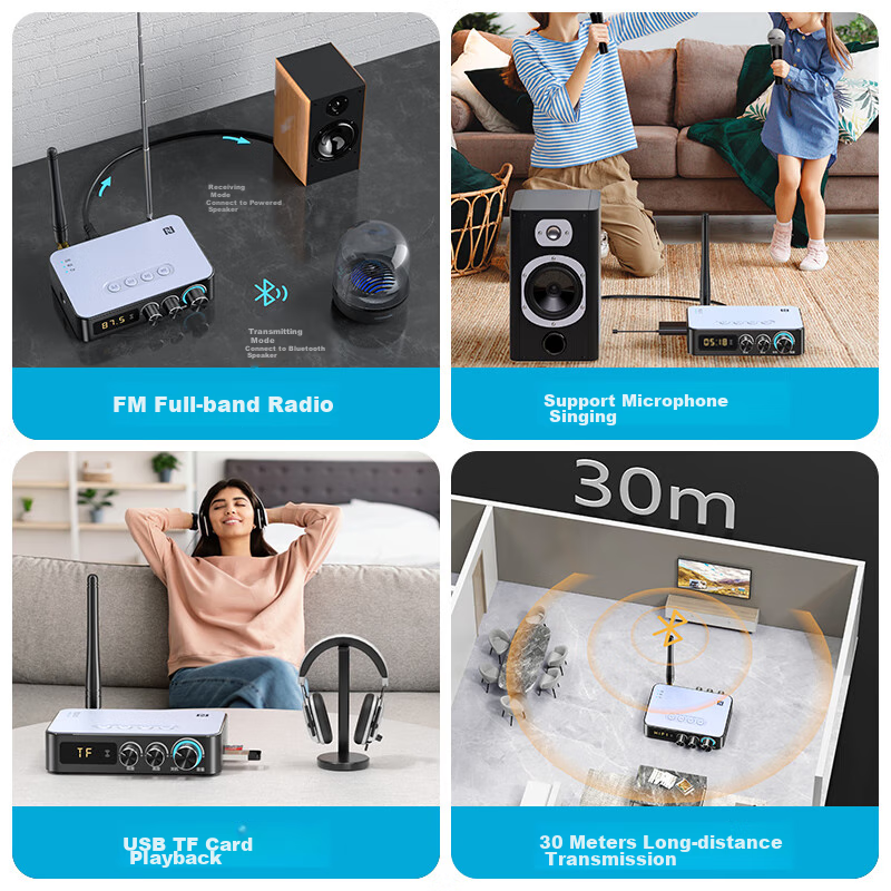 Biaze [Fully Upgraded] Bluetooth Adapter 5.1 Audiophile-Grade HiFi Audio Bluetooth Receiver/transmitter, Lossless CD-Quality Sound, Speaker Amplifier, Driver-Free