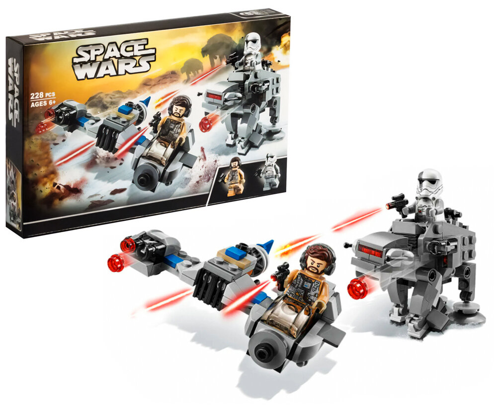 Конструктор Бой пехотинцев Первого Ордена против спидера на лыжах / 228 деталей / 10910 / совместимый / конструктор для мальчиков