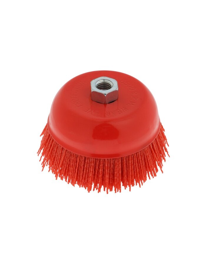 Щетка нейлоновая для УШМ тундра, «чашка», М14, 125 мм