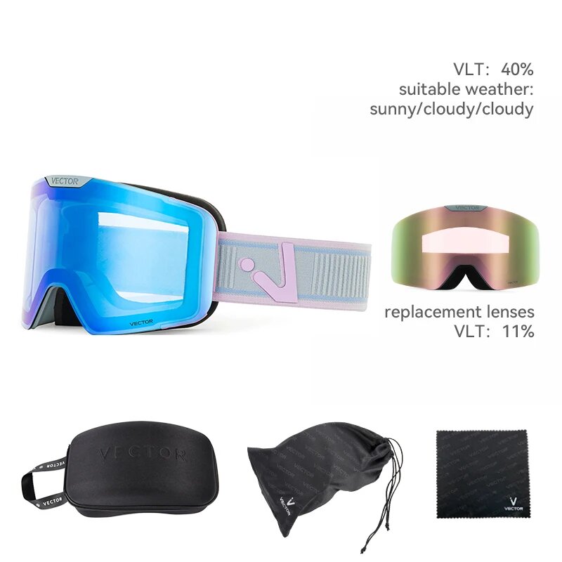 Магнитные лыжные очки VECTOR со сменными линзами Color 6