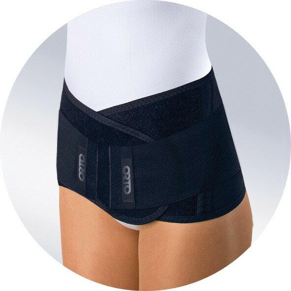 Бандаж Orto ПК-130 ндля фиксации пояснично-крестцовой области позвоночника, высота 20см (L, Черный, Универсальные)