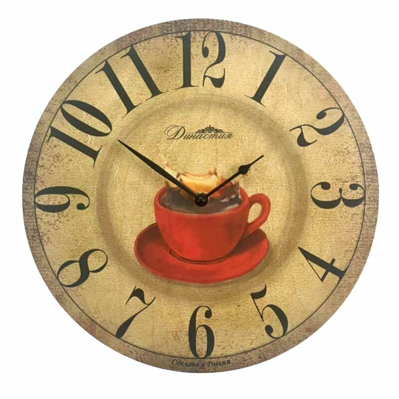 Настенные часы Династия из дерева Династия Настенные часы из дерева 02-071 "Красная Чашка" с немецким механизмом