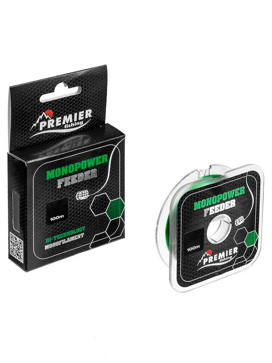 Леска для рыбалки Premier Fishing MONOPOWER FEEDER Green Nylon 0,28mm/100m (PR-MF-G-028-100)