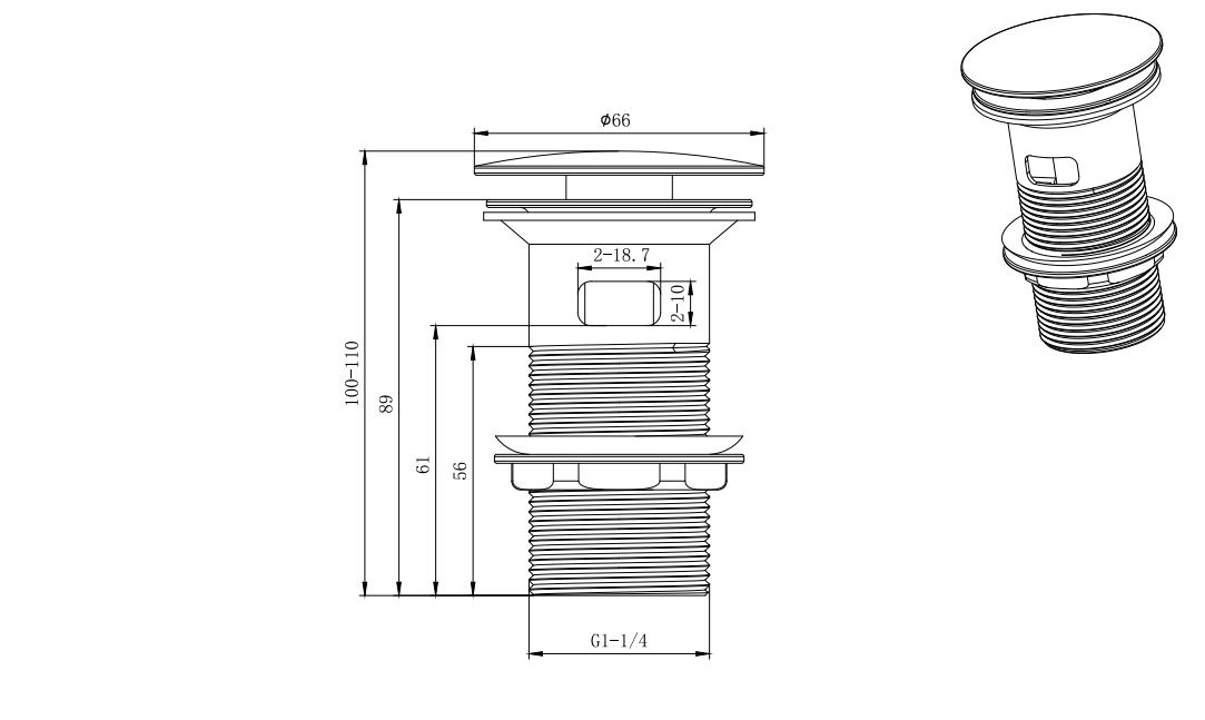 Сливной набор для раковины AQUATEK AQ6001CR хром