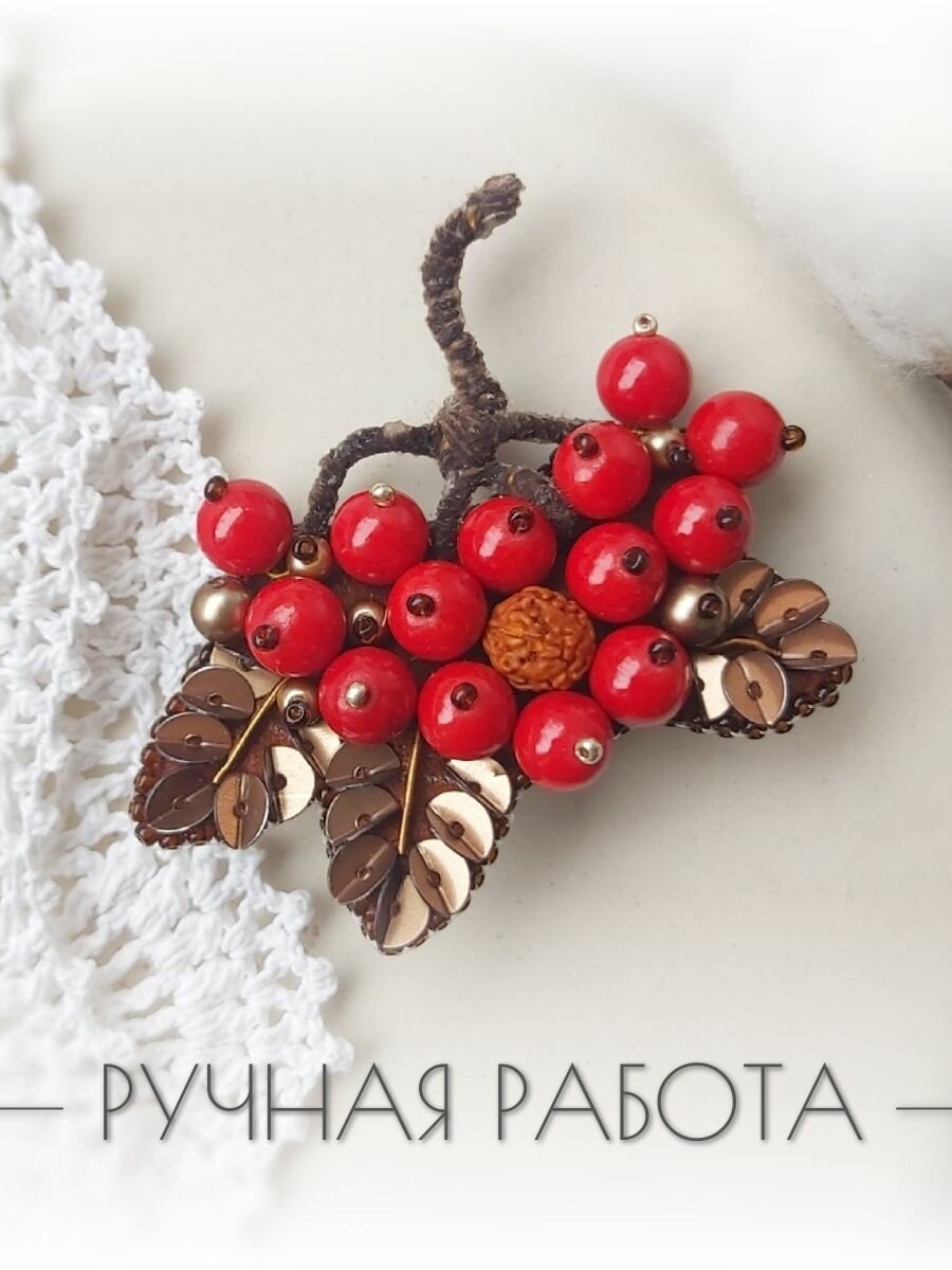 Брошь, жемчуг пресноводный культивированный, хрусталь