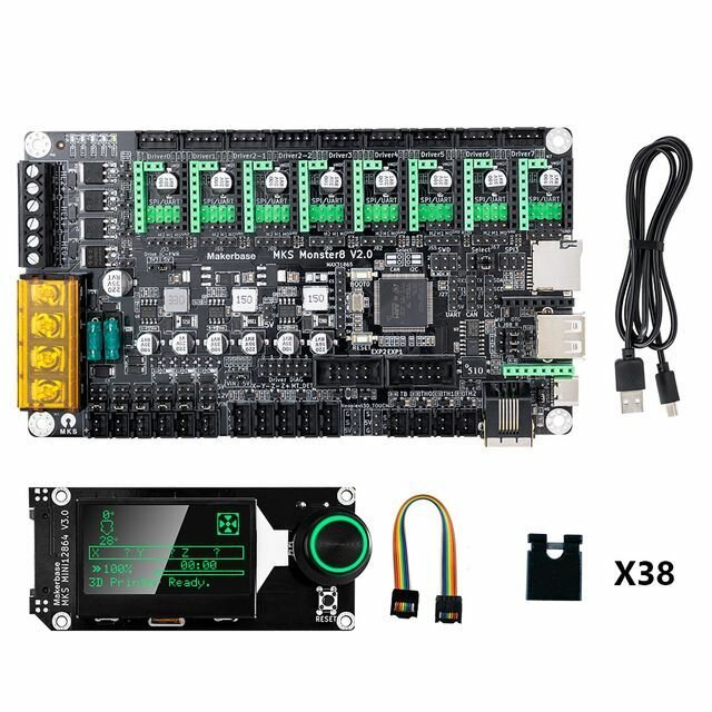 3D-принтер, оснащенный платой MKS Monster8 V2 для 8-осного принтера, совместимый с машиной Voron.