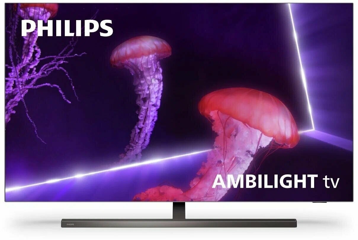 Телевизор Philips 55OLED808, 55", 4K, Google TV, серебристая рамка