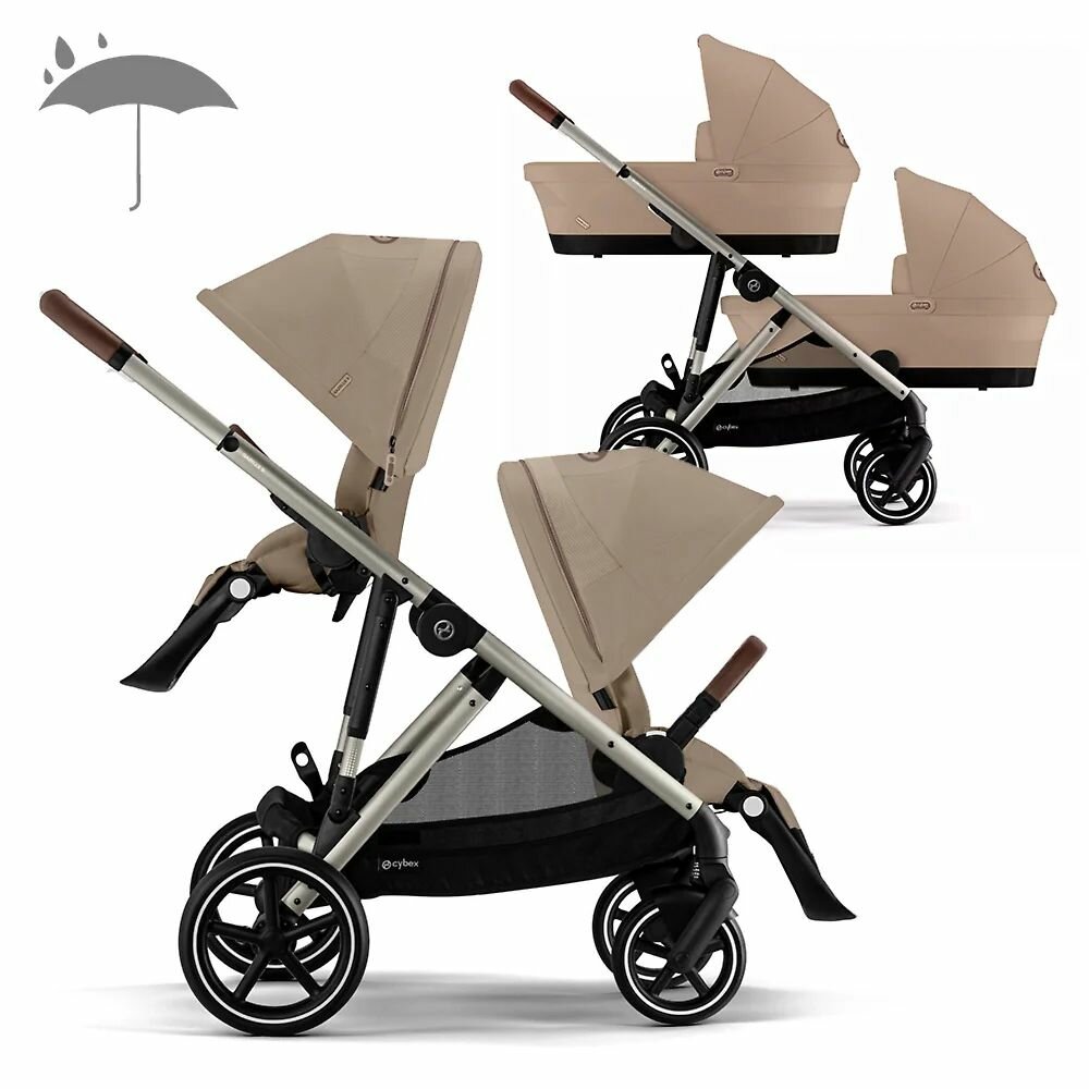 Gazelle S TPE Almond Beige с корзиной и дождевиком