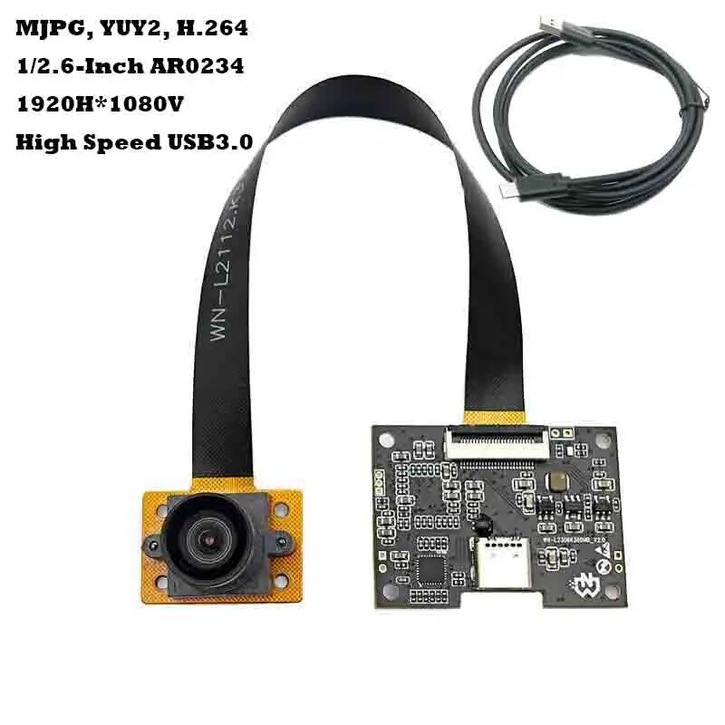 2MP HD 1920x1080 1080P AR0234 Модуль камеры USB3.0 120 кадров в секунду с глобальным затвором MJPG, YUY2, H.264 FF 100 ° Type-C Для документов