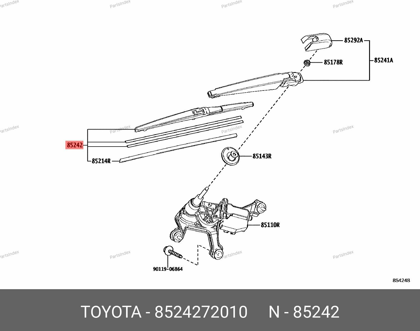 Щетка стеклоочистителя, TOYOTA 8524272010