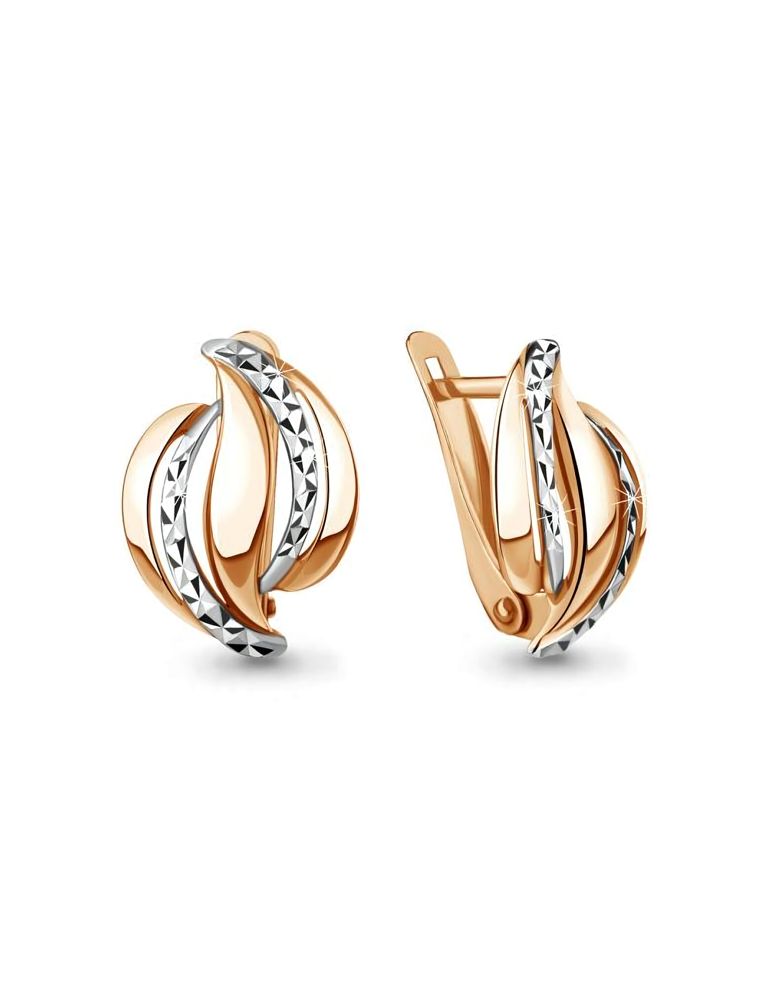 Серьги, красное золото, 585 проба