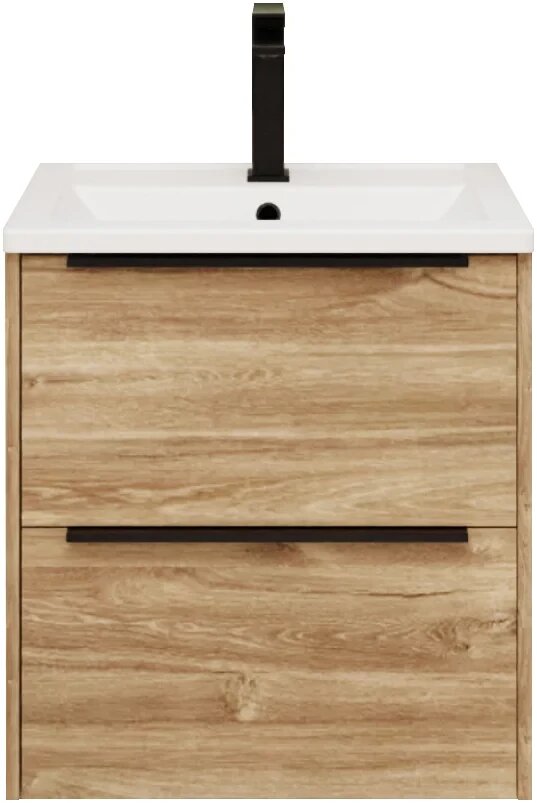 Тумба под раковину La Fenice Tesoro FNC-01-TES-DKK-60-2 59,4 см, подвесная, дуб канзас