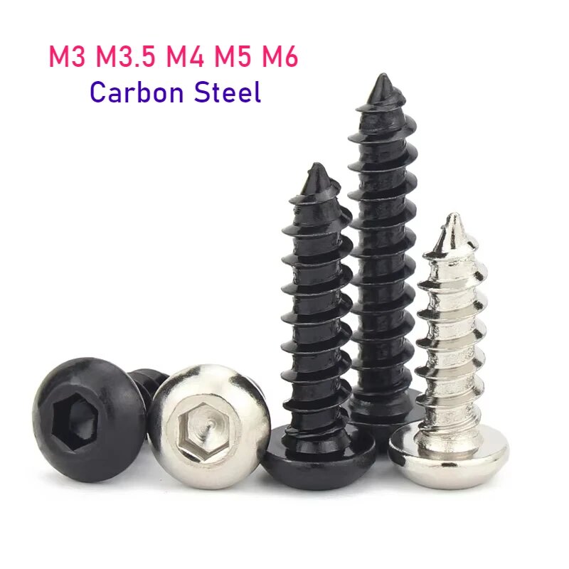 Huiruixin Саморезы по дереву из углеродистой стали M3 M3.5 M4 M5 M6 M3x8(50pcs), Black Zinc