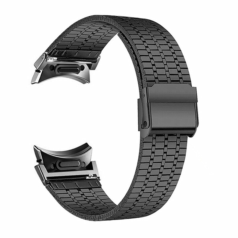 Ремешок для Samsung Galaxy Watch 7 6 5 4 FE Pro Classic 43мм 47мм 45мм 40мм 44мм 42мм 46мм Без зазора Браслет из нержавеющей стали, металл,20, черный, SKU00578
