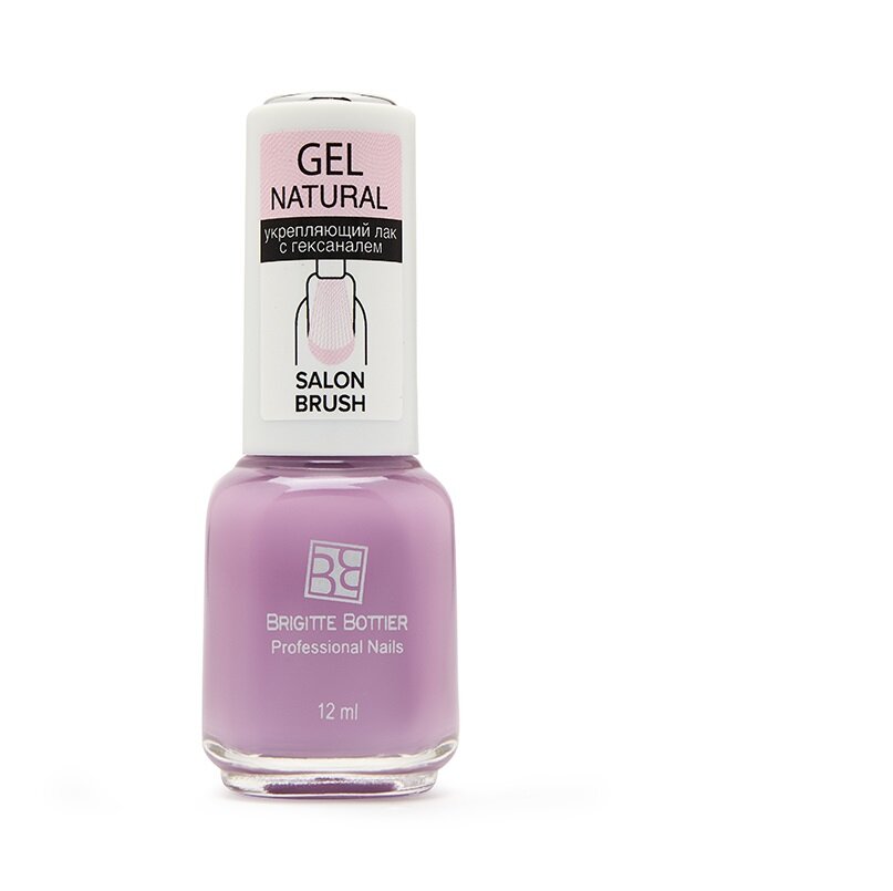 Лак для ногтей Brigitte Bottier Gel Natural, укрепляющий, с гексаналем, тон: 06 лаванда, 12мл