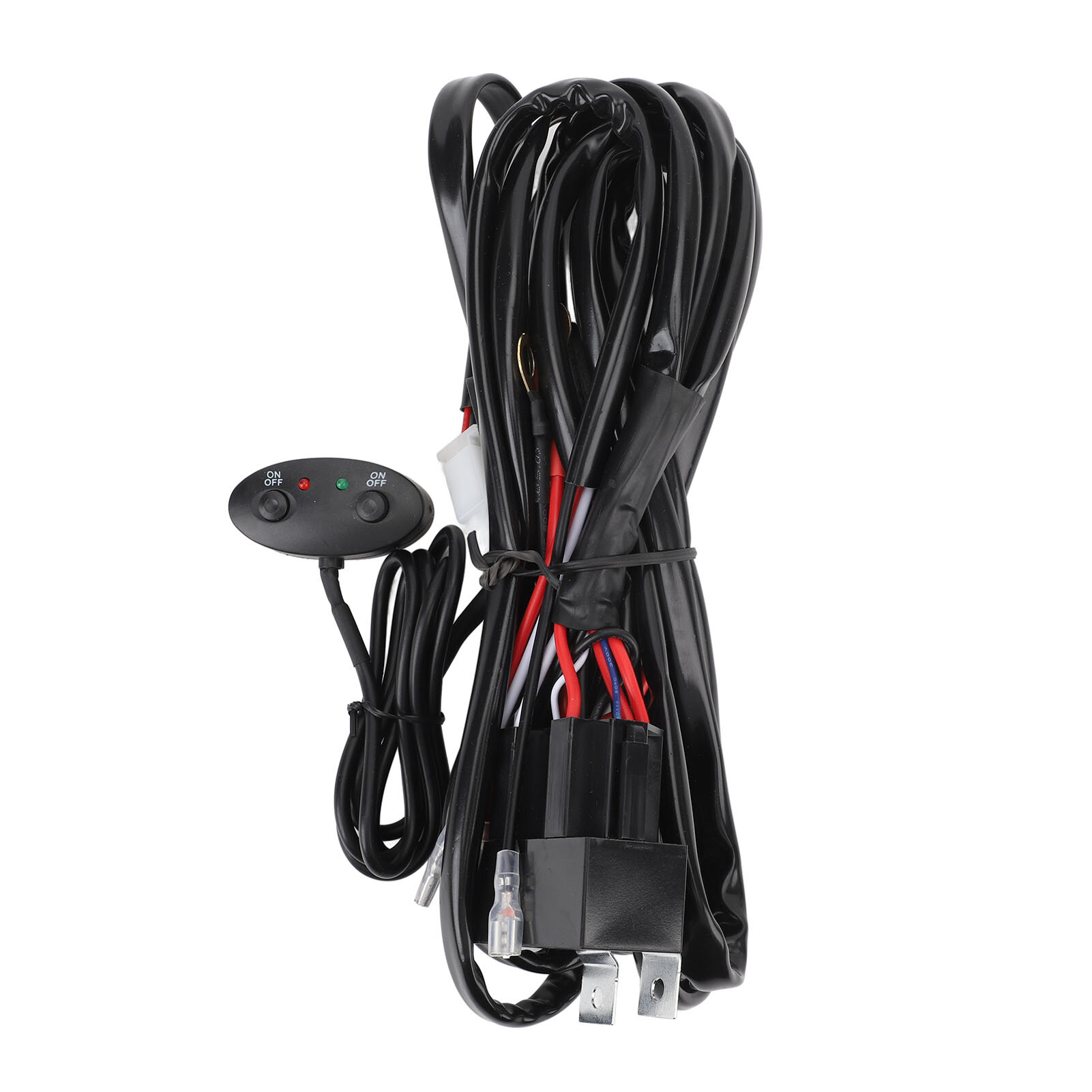 Комплект проводки DC12V для ближнего и дальнего света, 40A, кабель 16AWG, двухцветный провод для светодиодной балки, противотуманных фар, длина 6,56 фута.